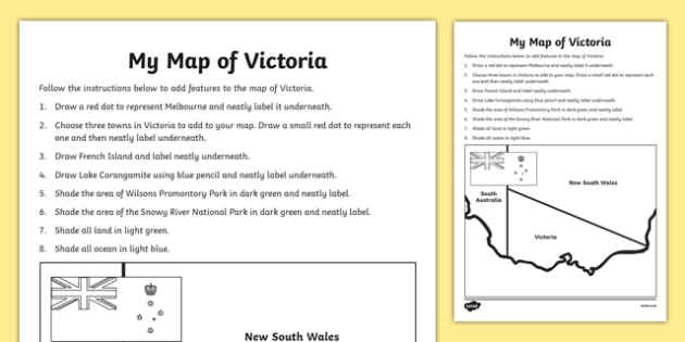 My Map of Victoria Worksheet / Worksheet (teacher made)