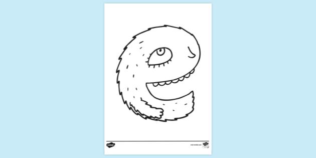 FREE! - E Colouring Sheet (teacher made)