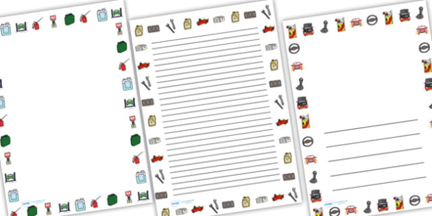 FREE! - Car Garage Full Page Borders (Portrait)