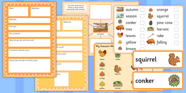 Autumn Pre-Teaching Vocabulary Pack (teacher made)