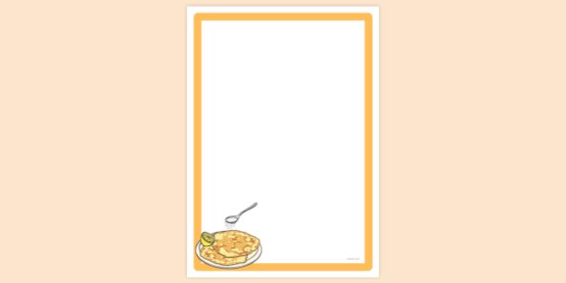 FREE! - Simple Blank Plate of Pancakes Page Border | Ready-to-print