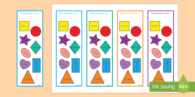 Shapes Editable Bookmarks (Teacher-Made)