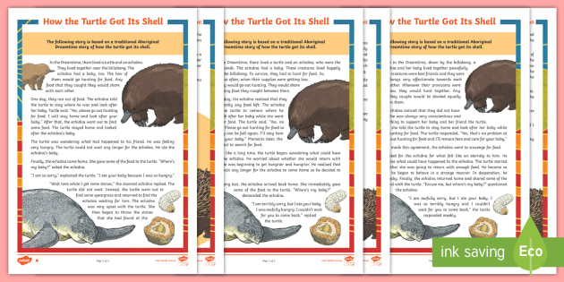 Aboriginal Dreaming How the Turtle Got Its Shell Differentiated Fact File