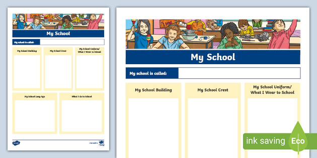 My School Writing Template