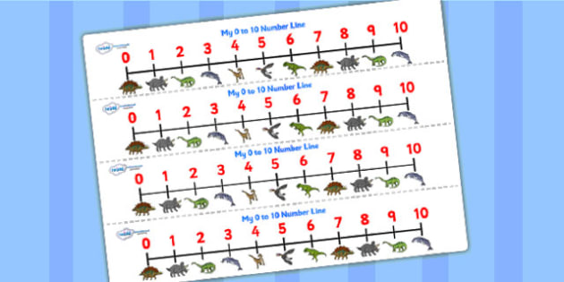 FREE! - Realistic Dinosaurs Number Lines 0 10 (teacher made)