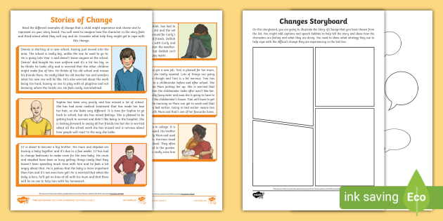 KS2 Changes and Transitions Storyboard Activity