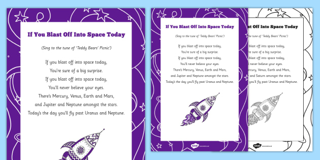 If You Blast Off Into Space Today Song - planet, planets, astronaut, rhyme