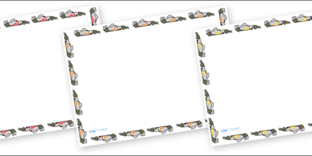 FREE! - Racing Car Full Page Borders (Landscape)