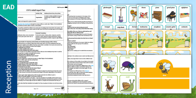 Kindergarten Minibeast Music Busy, Buzzy Bees Adult Input Plan
