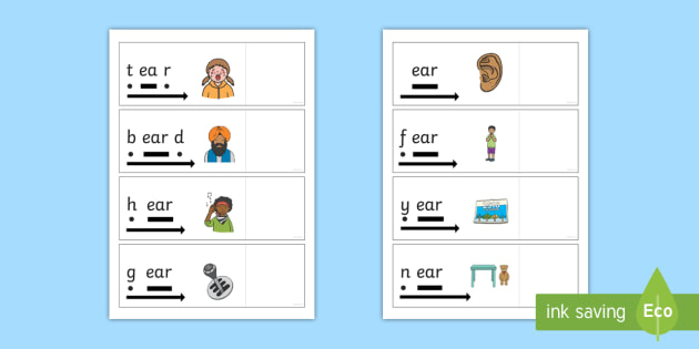 * NEW * Phase 3 'ear' Read and Reveal Activity - Decode, Blend