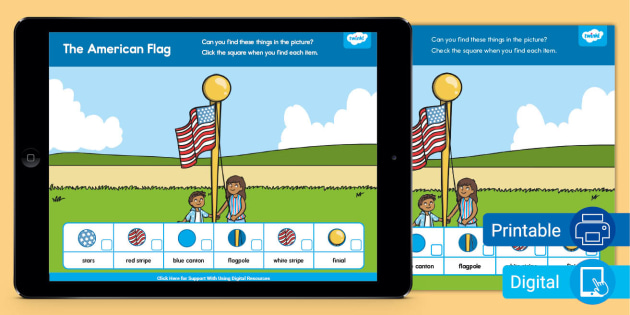 The American Flag Can You Find? Picture Activity