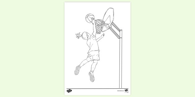 FREE! - School Basketball Colouring Page (teacher made)
