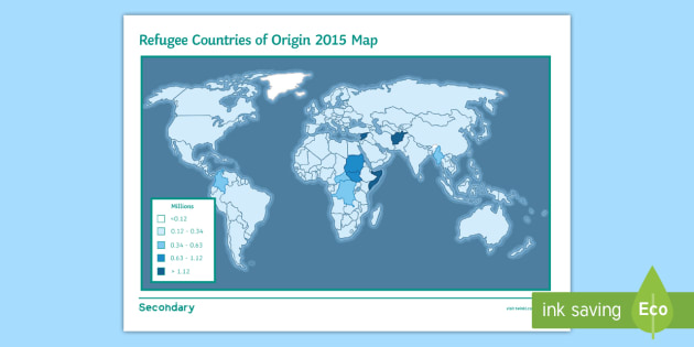 Refugee Countries of Origin Map Fact Sheet (teacher made)