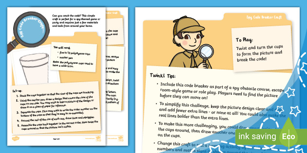 Spy Code Breaker Craft (teacher made)