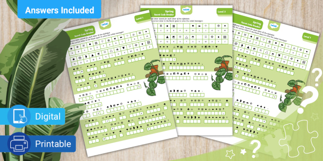 Spring Secret Code Breaker - Twinkl - Kids Puzzles