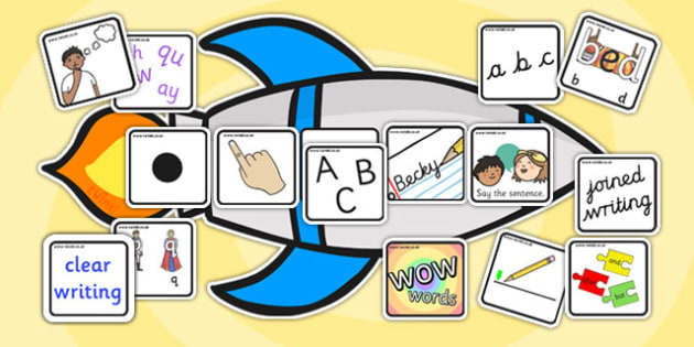 Editable Writing Target Cards Rockets (teacher made)