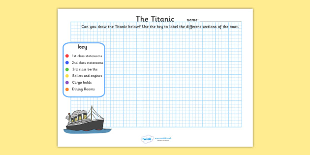 FREE! - Design The Titanic Sheets - drawing, titanic, design the ...
