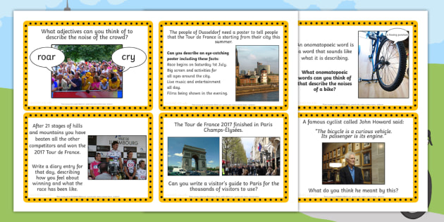 Tour de France Literacy Challenge Cards