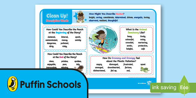 Clean Up! Descriptive Word Mat (teacher made)