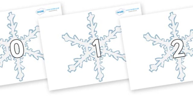 FREE! - Numbers 0-50 on Snowflakes (teacher made)