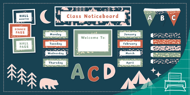 Camping Theme Classroom Organisation Decor (teacher made)