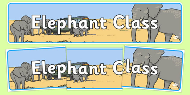 Elephant Themed Classroom Display Banner