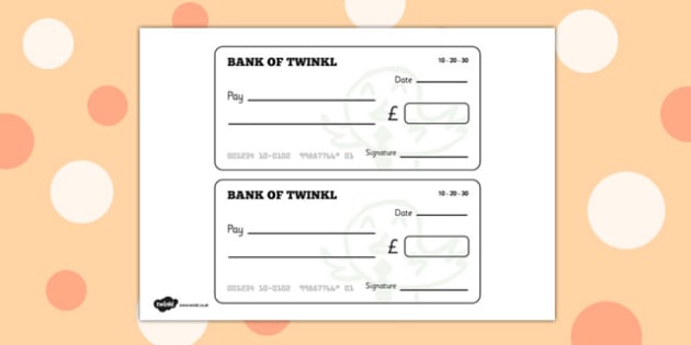 Fruit And Veg Shop Role Play Cheque Book (teacher made)