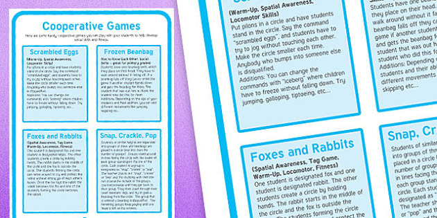 Cooperative Games A4 Display Poster (creat de profesori)