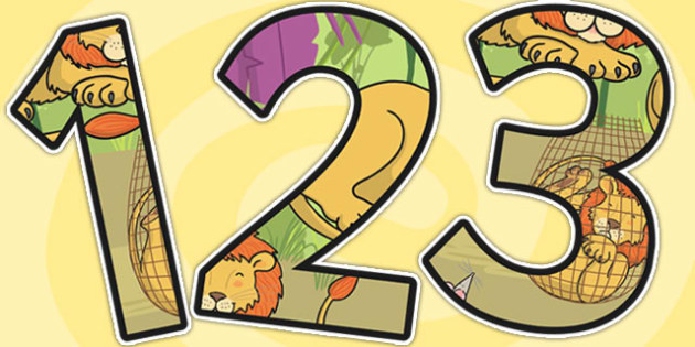 The Lion And The Mouse Themed A4 Display Numbers