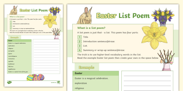 Easter Poem Templates | twinkl.com.au