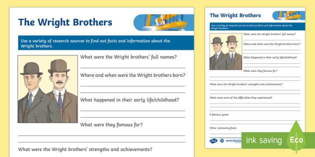 FREE! - The Wright Brothers | Fact Sheet | KS2 BDA Resources
