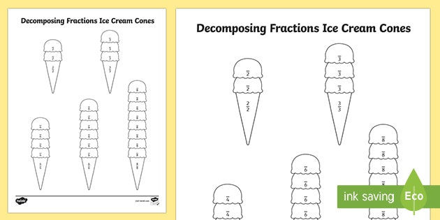 Decomposing Fractions: Ice Cream Cone Activity