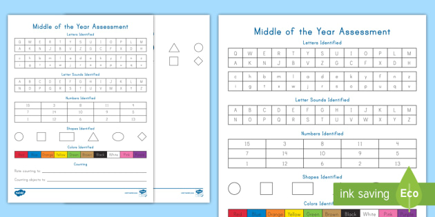 Middle of the Year Assessment Progress Sheet