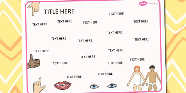 My Body Themed Editable Word Mat (teacher made)