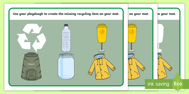 Recycling Playdough Mats (teacher made)