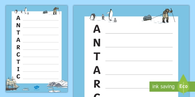 Antarctic Acrostic Poem Template (teacher made)