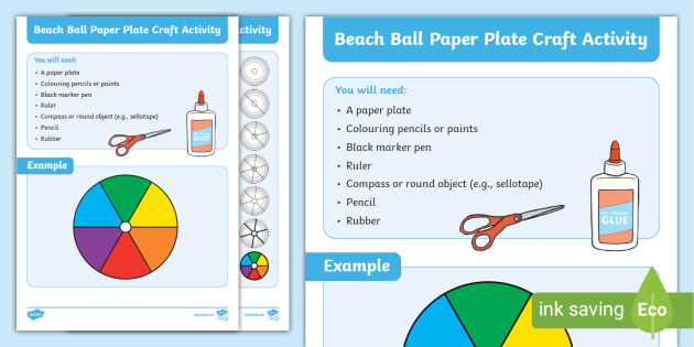 FREE! - Beach Ball Paper Plate Craft Activity (teacher made)
