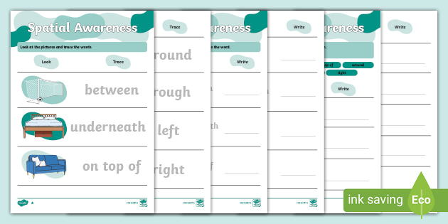 Look and trace spatial awareness worksheet- easy to print.