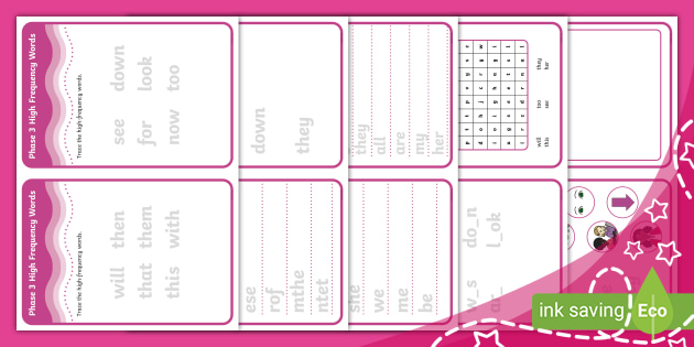Phonics Phase 3 High-Frequency Words: On the Go Activity Cards