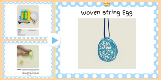 String Egg Craft PowerPoint - Easter Decoration Idea