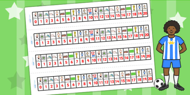 Football World Cup Number Tracks pdf 20 (teacher made)