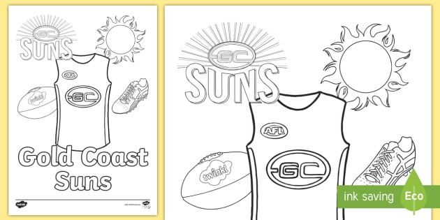 Gold Coast Suns Colouring Page - Gold Coast Suns, Footy Colours Day ...