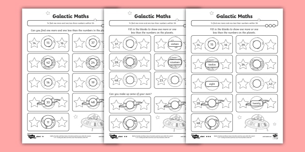 👉 One More One Less Year 1 Maths Differentiated Worksheet