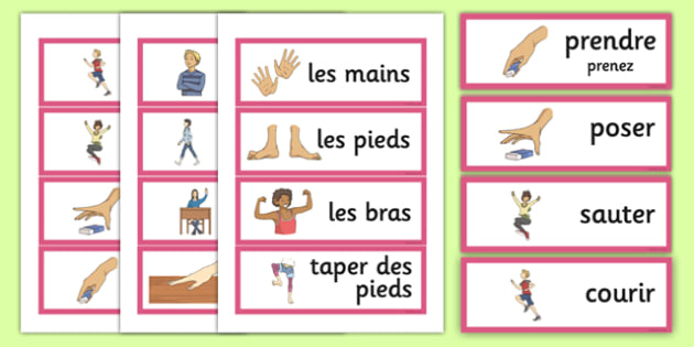 French Actions Word Cards (creat de profesori)