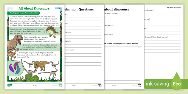 Dinosaurs - ESL Beginner Reading and Writing (teacher made)