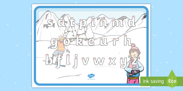 Winter-Themed Phonics Letter Formation Activity Mat - Letters, Writing
