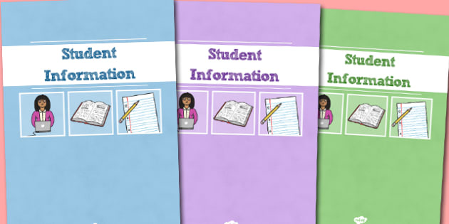 A4 Student Information Divider Covers-student information, divider covers
