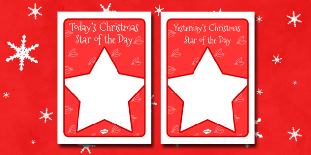 Star of the Day Christmas Themed Poster (teacher made)