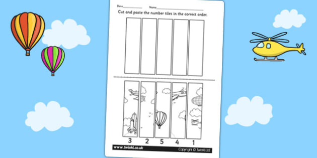 Transport Themed Number Sequencing Puzzle