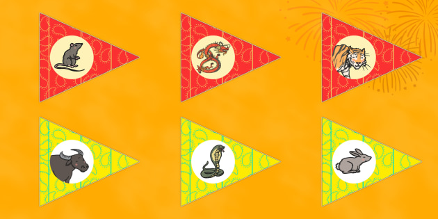 Chinese New Year Race Animal Flags (teacher made)